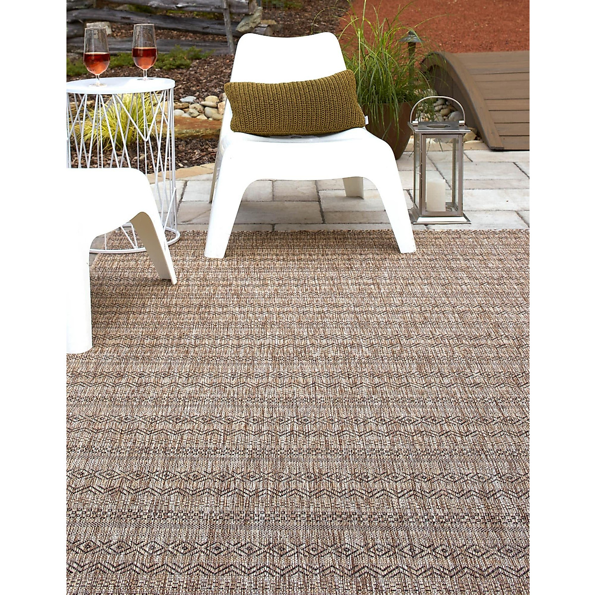 Rugs.com Outdoor Ribbon Collection Rug – 2' 2 x 3' Natural Flatweave Rug Perfect for Entryways, Kitchens, Breakfast Nooks, Accent Pieces