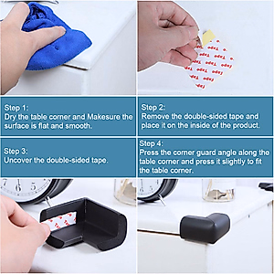 uxcell Foam Furniture Table Desk Edge Cover Pads Protector Corners Cushion Bumper Guard Black