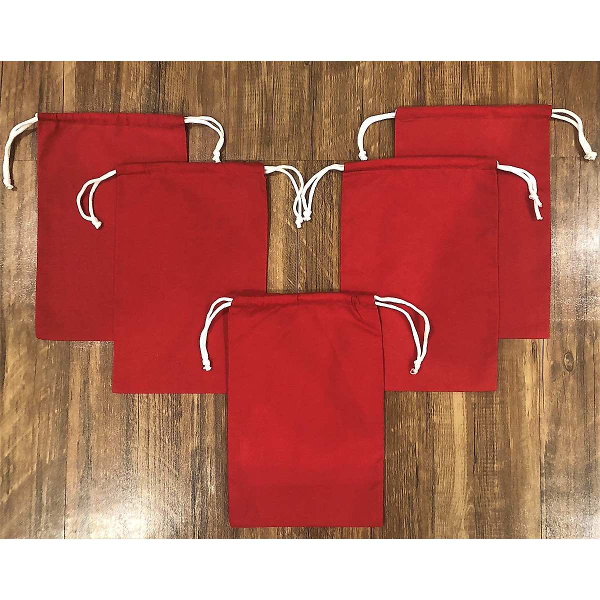 Reusable Eco friendly RED COLOR Cotton Thick Double Drawstring Muslin Bags "premium quality"-25 count pack (8 x 10)