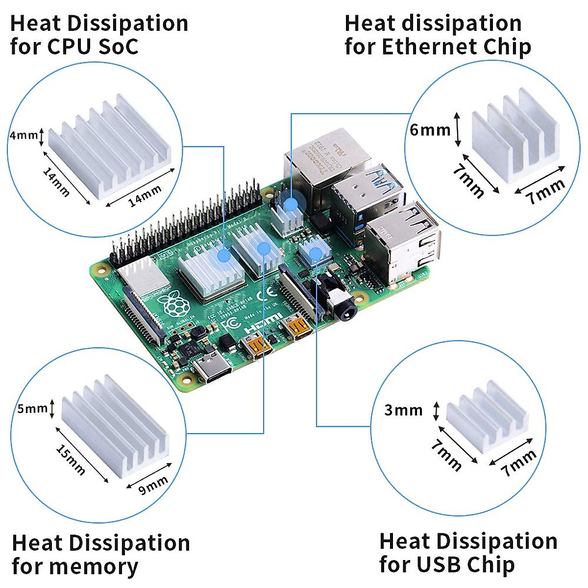 GeeekPi Acrylic Case for Raspberry Pi 4 Model B & Raspberry Pi 3 Model B+, Pi Case with Cooling Fan and 7PCS Heatsinks for Raspberry Pi 4 Model B/Pi 3B+/ Pi 3B/ 2B (Brown)