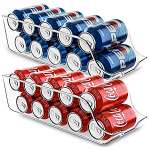 Utopia Kitchen Can Organizer For Pantry (Pack of 2) - Soda Can Storage Organizer Pantry, Fridge & Freezer Organization - Holds Food & Soup Can (Clear)