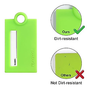 Vigorport Initial Luggage Tags for Suitcase, 3 Pack Bright Silicone Bendable Tags with Privacy Name Card for Travel Sports Easy Identification(Letter A)
