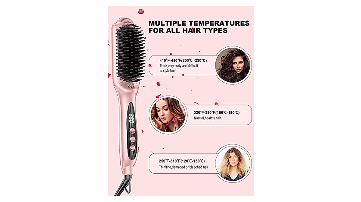 LANDOT Hair Straightener Brush - Frizz-Free Styling