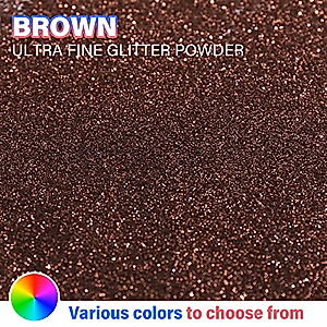 DoMyStar Ultra Fine Glitter Powder 3.5oz Craft Glitter Sequins PET for Epoxy Resin, Slime, Tumblers, Makeup, Nail&Painting Arts, Festival Decoration - Brown