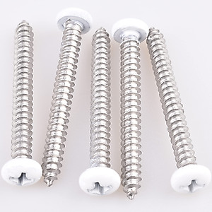 60 pcs # 8 X 1 1/2" White Screws White pan Head Machine Screws White rv Screws Twinfast Thread Cargo RV Zinc Plated Corrosion Resistance #2 Phillips Bit with Screw Bit