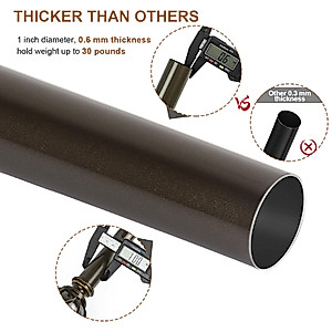 KAMANINA 1 Inch Curtain Rod Telescoping Single Drapery Rod 72 to 144 Inches (6-12 Feet), Netted Texture Finials, Antique Bronze