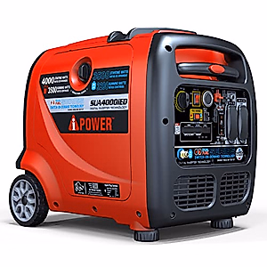 A-iPower SUA4000iED 4000 Watt Portable Inverter Generator Gas & Propane Powered, Small with Electric Start RV Ready for Camping, Tailgate, or Home emergency