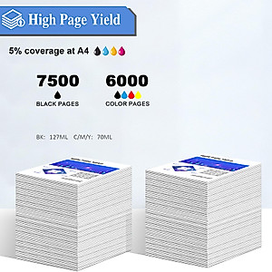 502 Ink Compatible for Epson 502 Ink Refill Bottles for Ecotank ET-2850 ET-3850 ET-4850 ET-15000 ET-3830 ET-2760 ET-3760 ET-4760 ET-3843 ET-2750 ET-3750 ET-4750 ET-3710 STC2100 STC4100 Printer 4 Pack