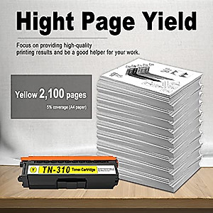 Feromyink Compatible TN310 TN-310 Toner Cartridge Replacement for Brother HL-4150CDN 4140CW 4570CDW 4570CDWT MFC-9640CDN 9650CDW 9970CDW Printer (Yellow,1-Pack)