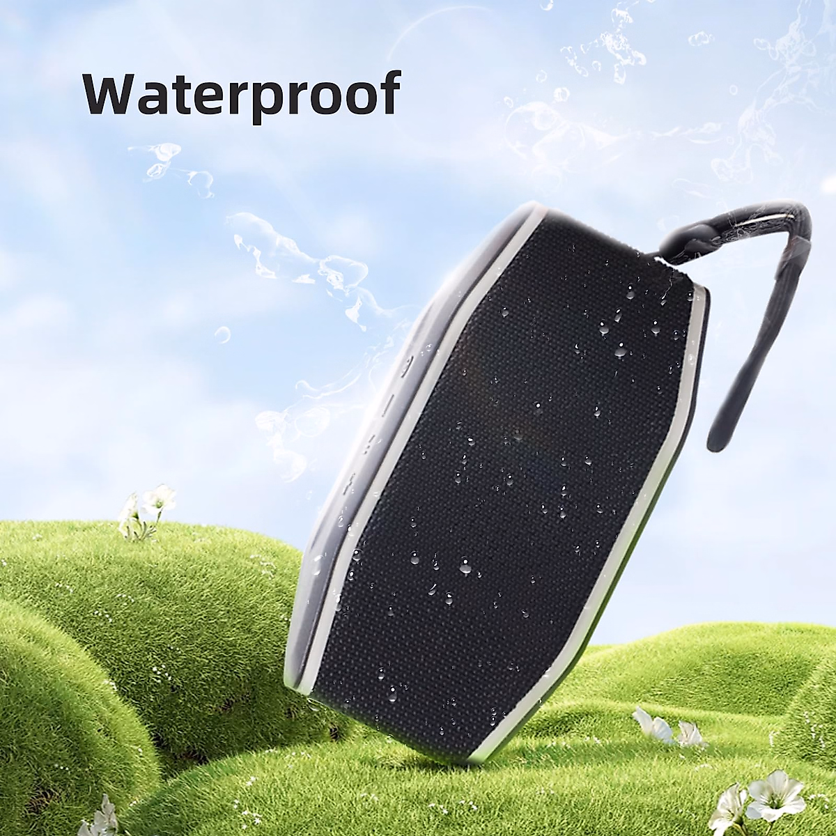 Bluetooth Speaker, Portable Bluetooth Speakers, IPX7 Waterproof Wireless Speaker with Colorful Flashing Lights, Stereo Sound, Deep Bass, TWS Dual Pairing, Built-in Mic, for Home, Party, Outdoor, Beach