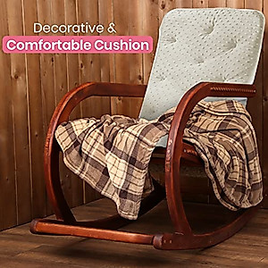 Baby Doll Bedding Heavenly Soft Adult Rocking Non-Slip Chair Pads - Two-Piece Rocking Chair Cushion Pads for Adults - Machine Washable, For Home Application - Rectangular (Ivory)