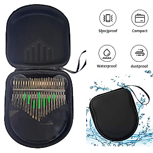 FUNLLY Kalimba Thumb Piano 21 Keys Clear, Crystal Acrylic Cute Bear Mbira Musical Instruments Kit with Engraved Notes Eva Bag Study Instruction, Gifts For Kids Adults