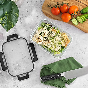 JoyJolt Glass Food Storage Containers with Lids. 5 Pack Glass Meal Prep Containers Reusable 35oz Single Compartment Airtight Container Set. Lunch Containers for Adults and Kitchen Storage Containers