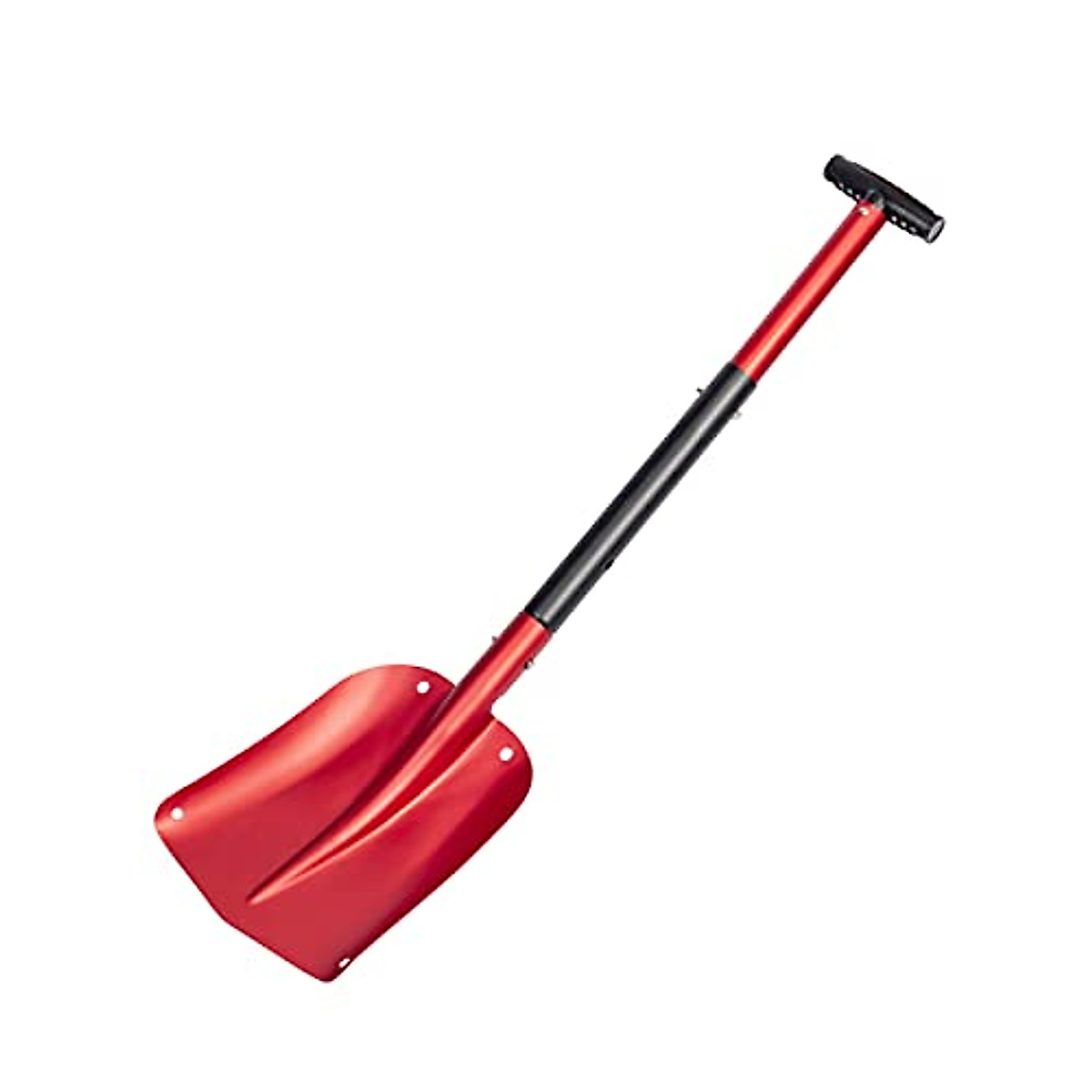 FUDAO Outdoor Snow Shovel Large Capacity Foldable Lightweight Aluminum Alloy Telescopic Portable Snow Shovel Parent Child Play Snow Garden Camping Shovel (Red, One Size)