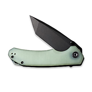 CIVIVI Brazen Folding Pocket Knife,3.5-Inch Tanto D2 Plain Blade,G-10 Outdoor Camping Hiking Knife with Thumb Studs and Flipper Opener,Unique Tool Gift for EDC Men Women C2023E