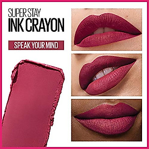 Maybelline SuperStay Ink Crayon Matte Longwear Lipstick With Built-in Sharpener, Speak Your Mind, 0.04 Ounce