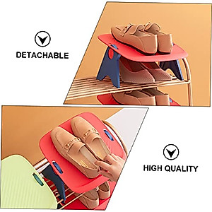Alipis 2pcs Storage Rack Shoe Tray Shelf Bracket Shoe Storage Rack Stackable Shoe Storage Shoe Slots Organizer Shoe Slots Holder Nursery Shoe Slot Divider Adjustable Shoe Holder Partition