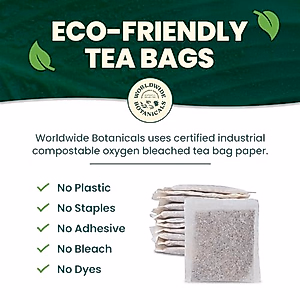 Worldwide Botanicals Sweet Cinnamon Spice Herbal Tea - Organic, Caffeine Free, Kosher, Naturally Sweet, 50% More Herbs - 25 Tea Bags