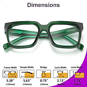 VISOONE Rectangle TR90 Blue Light Blocking Glasses Computer Eyewear with Preppy Look for Women and Men Cougar