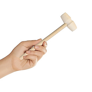 Camac 10 Pcs Multi-Purpose Wooden Hammers Set for Chocolate Natural Hardwood Crab Hammers Crafts Breakable Heart, Crab Lobster Mallets with Smooth Finish Durable Friendly Craft Toy