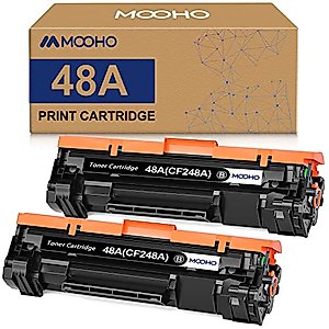 Mooho Compatible Toner Cartridge Replacement for 48A CF248A for Laserjet Pro MFP M15w M29w M28w M15a M31w M29a M28a M30w M16w M16a M14 M17 Laser Printer (Black, 2 Pack)