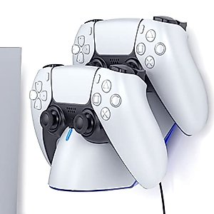 PS5 Charging Station,PS5 Controller Charger Station Supports Wall Mount,Fast Playstation 5 Dualsense Charging Station with Led Indicator,Overcharging Protection for Dualsense Docking Station2