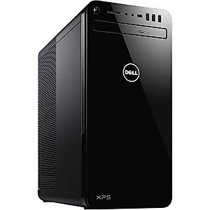 Dell 8930 XPS Tower Desktop Computer, 9th Generation Intel Core i7-9700, NVIDIA GeForce GTX 1050Ti 4GB Graphics, 256GB SSD plus 1TB HDD, 16GB Memory, Windows 10 Home, DVD-RW, Black