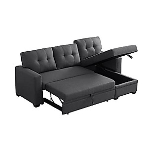 Devion Furniture Russ Sofabed, Dark Gray