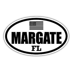 3 Pack Reflective Margate FL Florida Broward County Stealthy US Flag Euro Decal Sticker Vinyl for Hard Hats, Bottles, Glass, Toolbox 2" x 3"