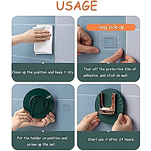 Hair Dryer Holder, Adhesive Blow Dryer Holder, Wall Mounted Hair Dryer Rack, No Drilling Dryer Hanger for Bathroom Decor (White)