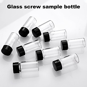 Encyclopediaconsumables 10PCS, 5ml Transparent Glass Liquid Sample Bottle with Screw Cap, Empty Refillable Travel Glass Essential Oil Bottle, Storage and Testing Small Bottle Container (10)