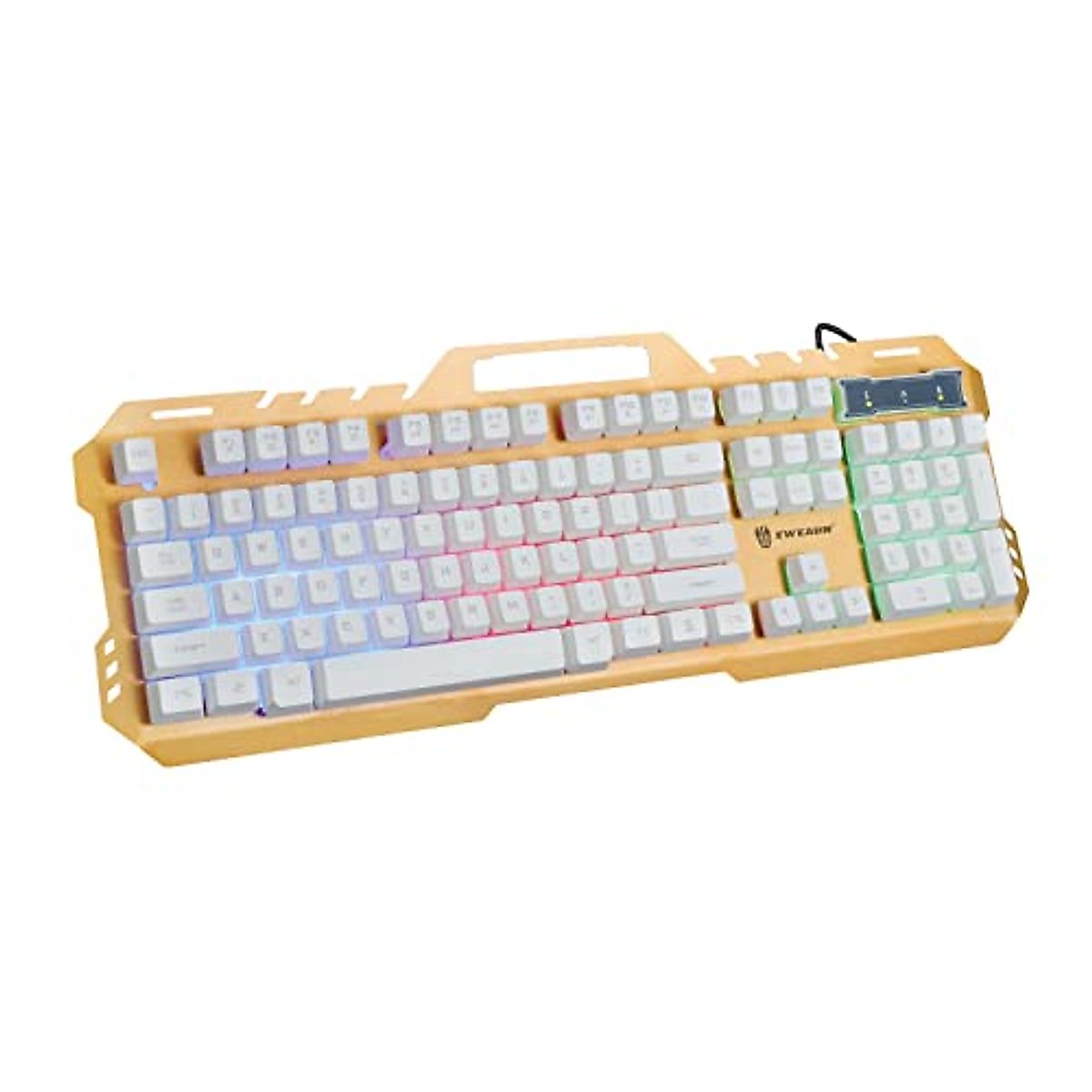apfkkf Luminous Gaming Keyboard, Mechanical Touch, Wired Keyboard, Suitable for Professional Computer Gamers Or Office (White) (Black)