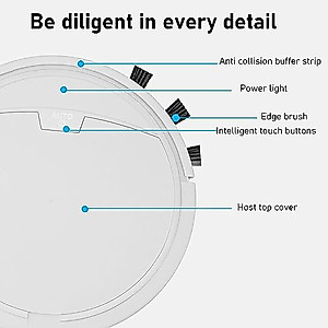 MAVIS LAVEN Smart Robot Vacuum Cleaner, Smart Robotic Vacuum Cleaner Silent Mode for Hair for Fluff (Without Water Tank 32x32cm)