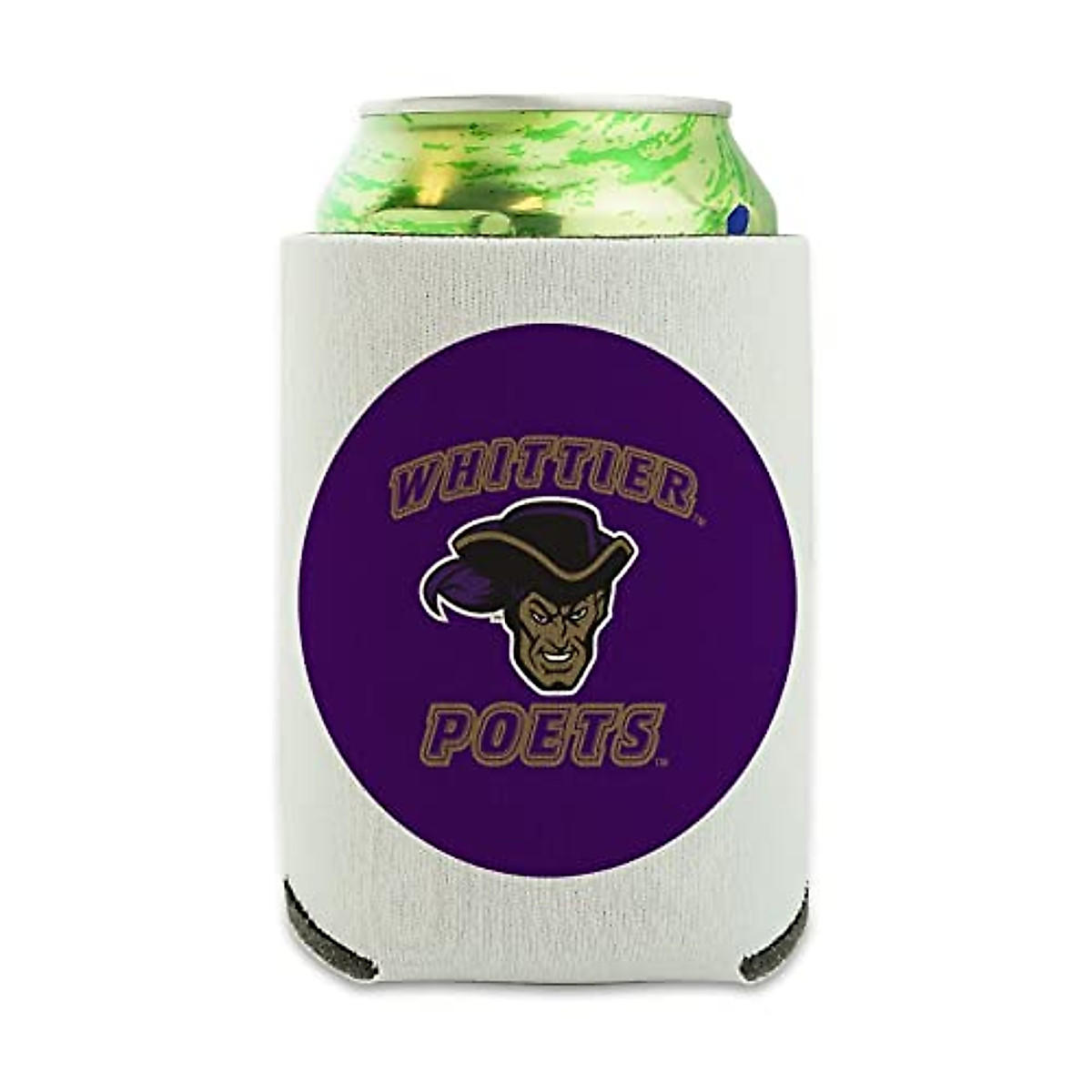 Whittier College Poets Logo Can Cooler - Drink Sleeve Hugger Collapsible Insulator - Beverage Insulated Holder
