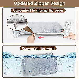 AMOSIJOY Cordless Cat Window Perch Cat Hammock, Large Cats Window Cat Beds with 4 Suction Cups & Solid Metal Frame, Foldable Cat Seat for Indoor Cats (Medium)