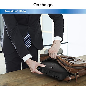 Epson PowerLite 1781W WXGA, 3,200 lumens color brightness (color light output), 3,200 lumens white brightness wireless 3LCD Portable Projector (Renewed)