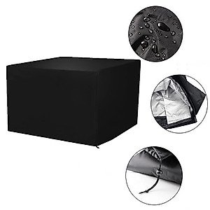 Patio Table Covers Square 45x45x28in, Patio Furniture Covers Table and Chairs, Outdoor Dining Table Set, Waterproof, Tough Canvas, for Bad Weather Rain Winter Snow