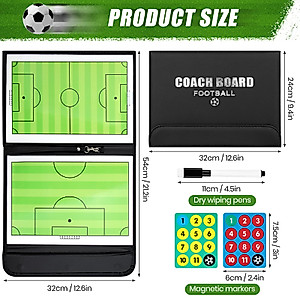 Soccer Coaching Board Soccer Coaches Clipboard Tactical Magnetic Board Kit with Dry Erase, Marker Pen and Zipper Bag (Football Board) (Soccer Coaching Board)