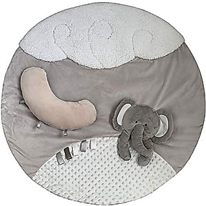 Gabby Grove Gentle Jungle Educational Baby Activity Gym and Infant Play Mat in Grey Shower Gift for Newborn with Mirror, Tummy Time Pillow, and Toys in Gray, White and Cream Neutral Tones