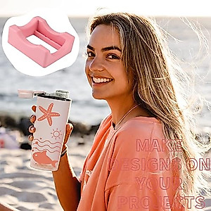 Riomh Cup Cradle for Tumblers, Silicone Tumbler Holder for Vinyl Decals, Tumbler Cradle Built-in Slot with Felt Edge Squeegee for Crafting Decals on Cups, Bottles