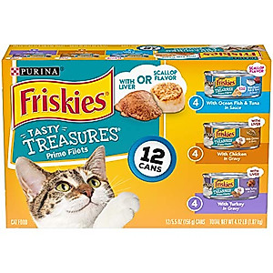 Purina Friskies Gravy Wet Cat Food Variety Pack, Tasty Treasures Prime Filets