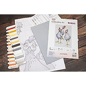 Luca-S Cross Stitch Kit My Chickens, Counted Cross Stitch Kit for Adults, Embroidery Needlecraft Kit