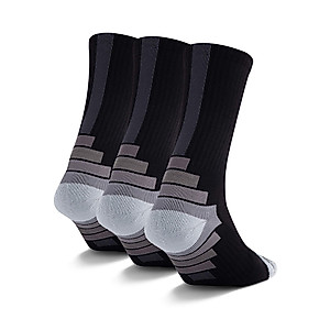 Hicomlor Athletic-Crew-Socks for Men, Cushioned Socks with Moisture Wicking and Arch Support for Running-Hiking, Work Boots