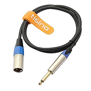 tisino XLR to 1/4" Cable, Quarter inch Mono to XLR Male Unbalanced Interconnect Cable Cord for Amplifiers, Instruments- 6.6 Feet