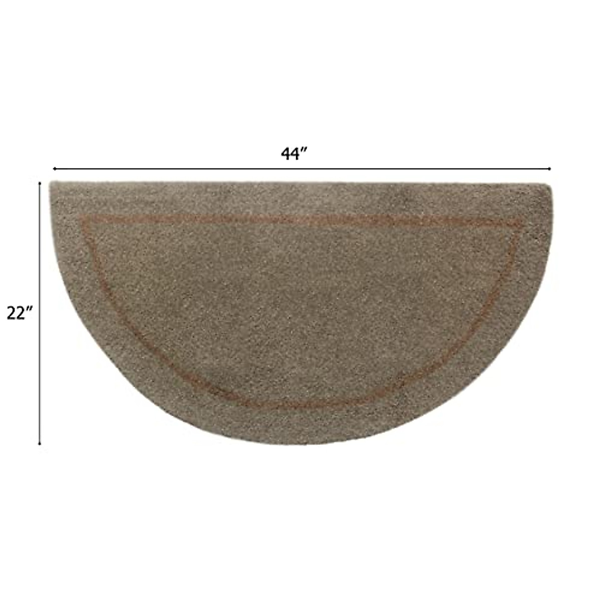 COTTON CRAFT Pure Wool Fireplace Rug - Half Moon Hearth Area Rug Carpet - Fire Resistant Hand-Tufted Fireplace Mat - Entryway Cabin Kitchen Anti Fatigue Half Round Accent Rug - 22 X 44 - Natural Tan