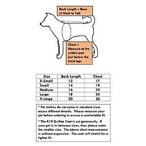 K10 Quiltee Coat - Warm Dog Coat with Leash Attachment - Water Resistant Jacket with Leash Ring - Built in D Ring Harness - Fleece Lined Vest - Lighter Than a Sweater - Small Dogs (S, Silver Grey)