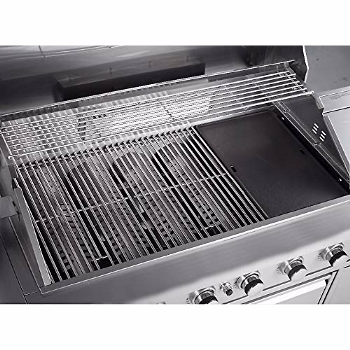 Black Stainless Steel 8 Burner 3 in 1 Island BBQ Outdoor Electric Grill Kitchen, Propane or Natural Gas, with Sink, Side Burner, LED Lights on Knobs, and Free Protective Grill Cover