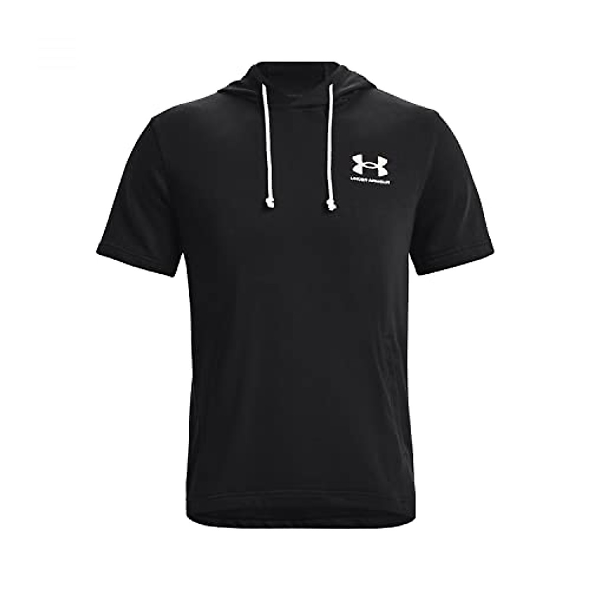 Under Armour Mens Rival Terry Short-Sleeve Hoodie , (001) Black / / Onyx White , Large