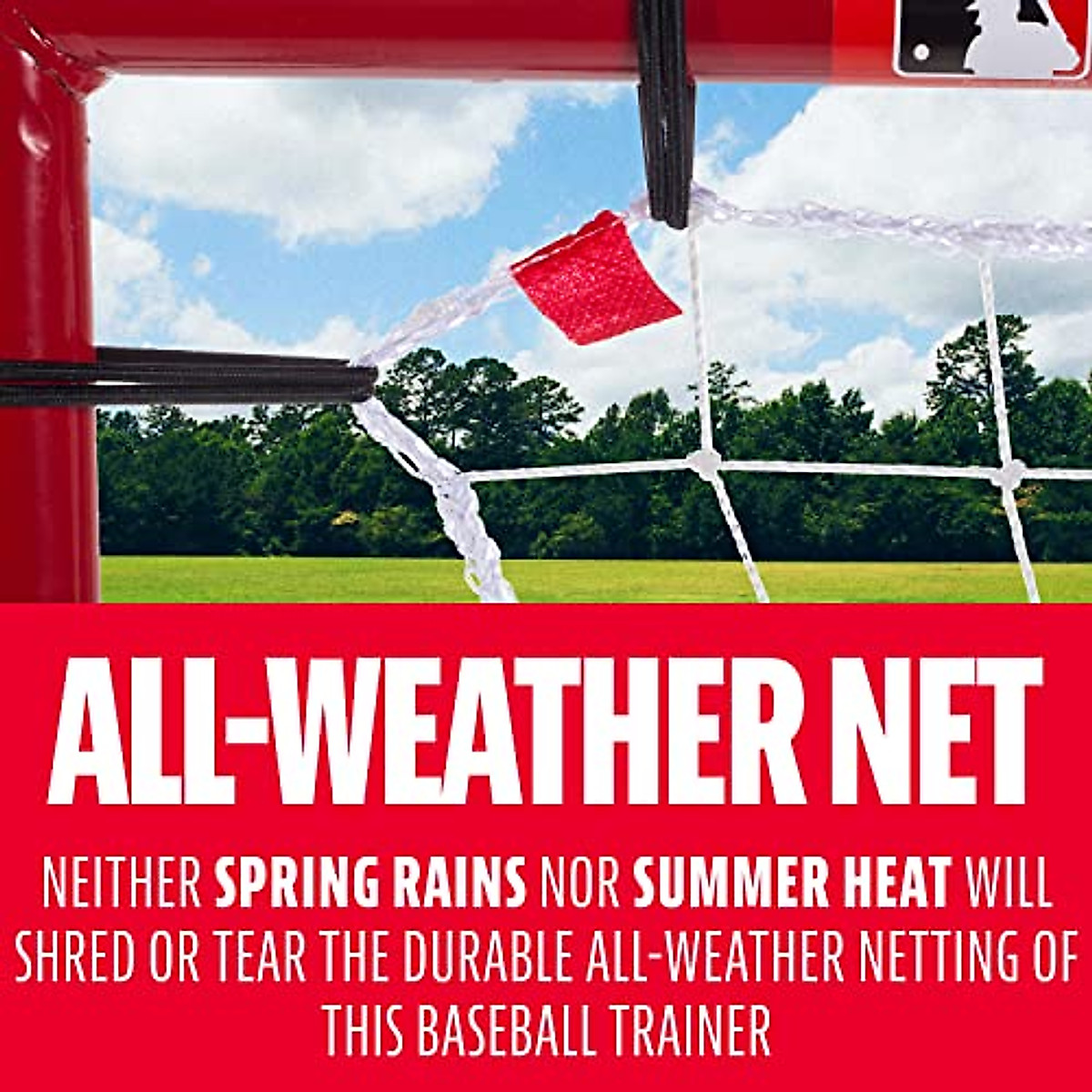 Franklin Sports Unisex Youth Return Franklin Sports Baseball Pitching Target and Rebounder Net 2 in 1 Pitch Trainer Pitchback Net , Red, 68 x 44 US