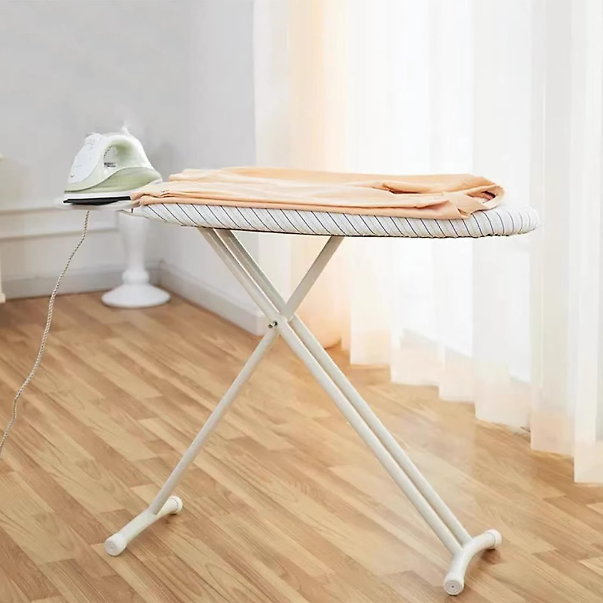 Large Non-Slip Foldable Ironing Stand, Compact Ironing Board with Iron Rest, Adjustable Height Home Ironing Board, Extra Wide Countertop Ironing Board